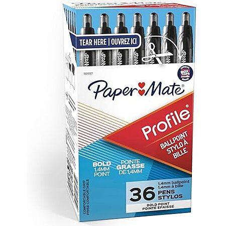 [S&S] $11.67 | 36-Count Paper Mate Profile Retractable Ballpoint Pens ...