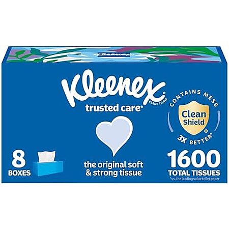 [S&S, AC] $12.68 | 8-Pack 200-Count Kleenex Trusted Care Facial Tissues ...