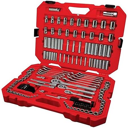 159-pc Craftsman Standard (SAE) & Metric Polished Chrome Mechanics Tool ...