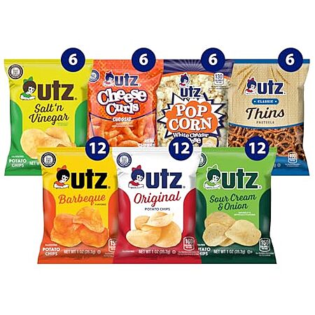 $24.49 | 60-Pack 1-Oz Utz Potato Chip, Cheese Curl, Popcorn & Pretzel ...