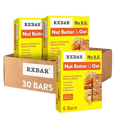 [S&S, AC] $32.22 | 30-Pack 1.9-Oz RXBAR Nut Butter & Oat Protein Bars ...