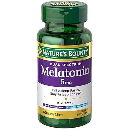 [S&S, AC] $7.37 | 2 × 60-Count Nature's Bounty Melatonin 5mg Dual ...