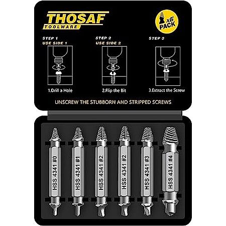6-Pc THOSAF Damaged Screw Extractor Set - 2026-04-25