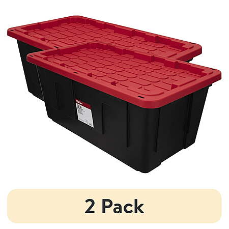 (2 pack) Hyper Tough 40 Gallon Extra Large Storage Bin with Snap Lid ...