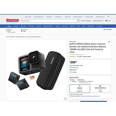 Costco Members: GoPro HERO13 Black Action Camera Bundle with Additional ...