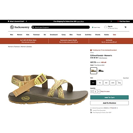 Chaco Z/Cloud Sandal - Women's - Color Flare Banana Split $57.72 - 2026 ...