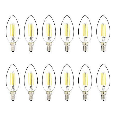 Amazon Basics 60W Equivalent, Clear, Soft White, Dimmable, B11 (E12 ...