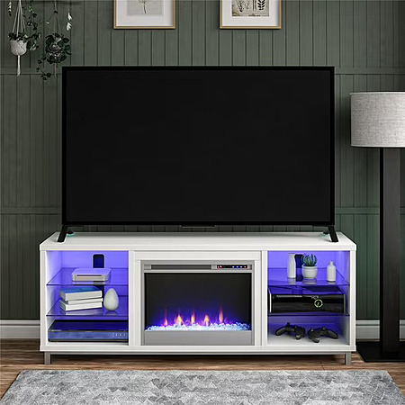 Ameriwood Lumina Fireplace TV Stand for TVs up to 70", White $124.97 ...