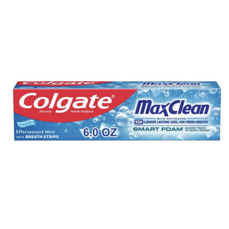6-Oz Colgate Max Clean SmartFoam with Whitening Toothpaste ...