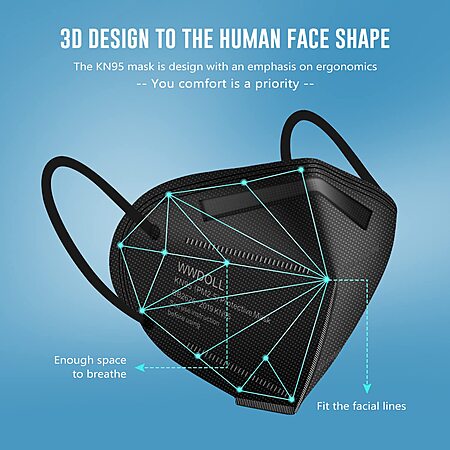 SUPER FLU! WWDOLL KN95 Face Masks 50 Pack, 5-Layer Breathable ...