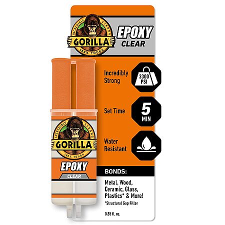 $5.97/1 $9.30/2 AMAZON Gorilla 2 Part Epoxy (1 Pack), 5 Minute Set ...