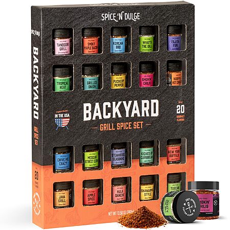 $27.38 S&S and $5 off Q Grilling Spice Set Grill Seasoning Gifts, 20 ...