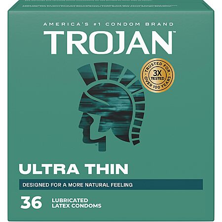 PRIME DAY $11.71 S&S 24 ct Trojan Ultra Thin Latex Lubricated Condoms ...