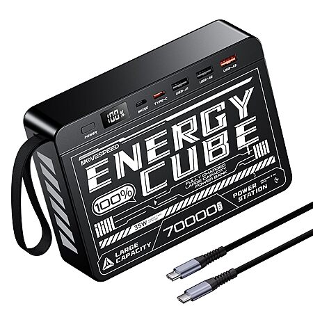 70,000mAh MOVE SPEED Power Bank, 35W Total Output, 5 Ports - 2025-10-18