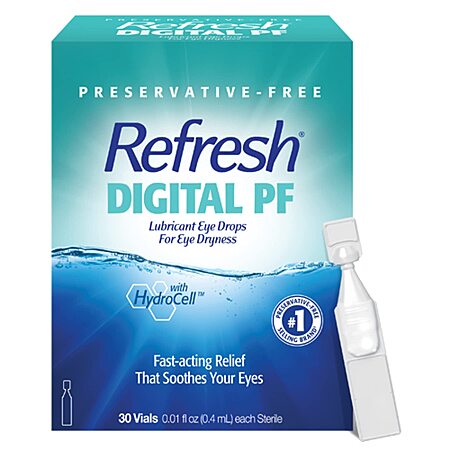 60-Count Single-Use Refresh Digital PF Lubricant Eye Drop Containers ...