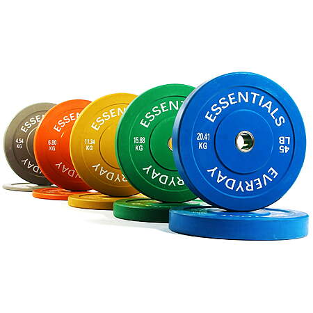 260-lbs Set BalanceFrom Olympic Bumper Weight Plates w/ Steel Hub ...