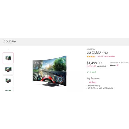 LG OLED Flex (42LX3QPUA) $1499.99