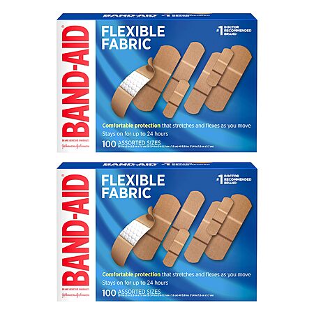 BAND-AID Brand Flexible Fabric Adhesive Bandages w/Memory-Weave Fabric ...