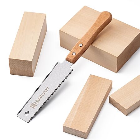 Husfunov Japanese-Style Hand Saw, 6 Inch Pull Saw w/Double Edges of 11/ ...
