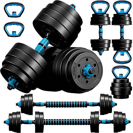 Camkey Adjustable Dumbbells, 45LBS 4-in-1 Portable Changeable Dumbbell ...