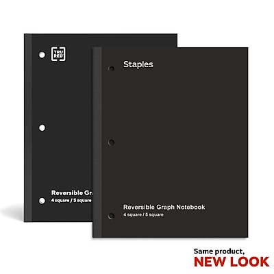 Staples 8.5" x 11" Wireless 1-Subject Notebook, Graph Ruled, 80 Sheets ...