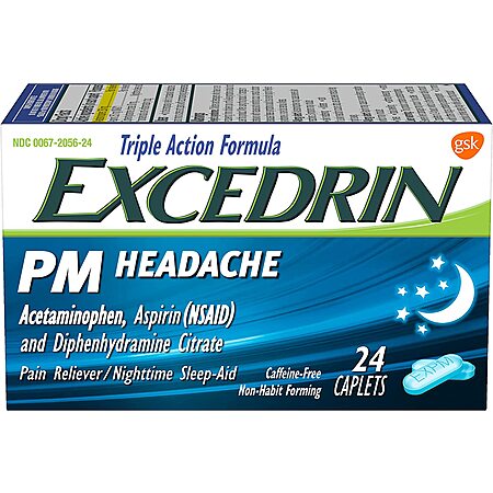 24-Count Excedrin PM Headache Sleep Relief Caplets - 2022-10-07