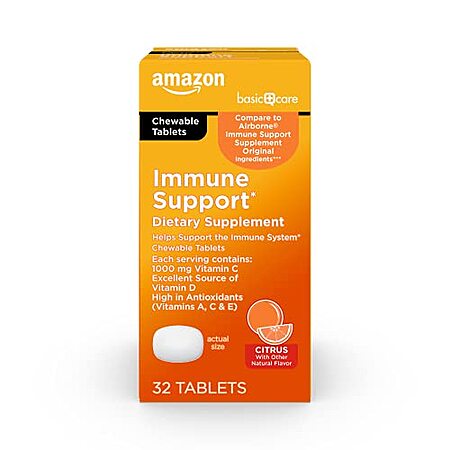32-Count Amazon Basic Care Immune Support Citrus Chew Tablets $4 w/ S&S ...