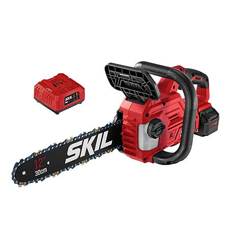 SKIL PWR CORE 20 Brushless 20V 12'' Chainsaw Kit w/ 4.0Ah Battery and ...