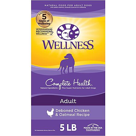 5-Lbs Wellness Complete Health Dry Dog Food w/ Grains (Various) - 2024 ...