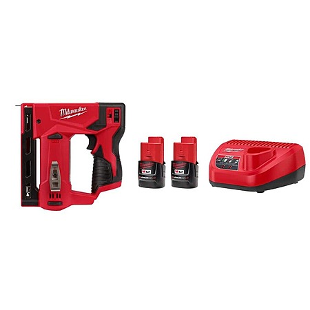 Milwaukee M12 12-Volt Lithium-Ion Cordless 3/8" Crown Stapler w/ M12 ...
