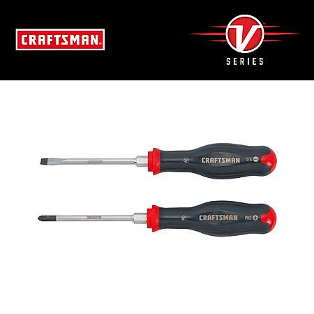 CRAFTSMAN 2-Piece Bi-material Handle Assorted Screwdriver Set ...
