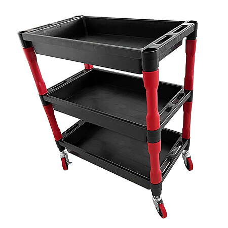 Hyper Tough Heavy Duty Plastic Service Cart w/ Locking Wheels (32" x 36 ...