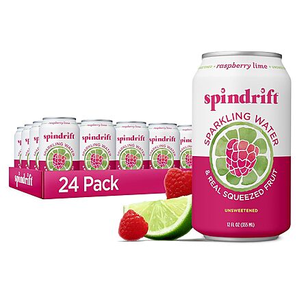 24-Count 12-Oz Spindrift Sparkling Water (Raspberry Lime) - 2025-02-24