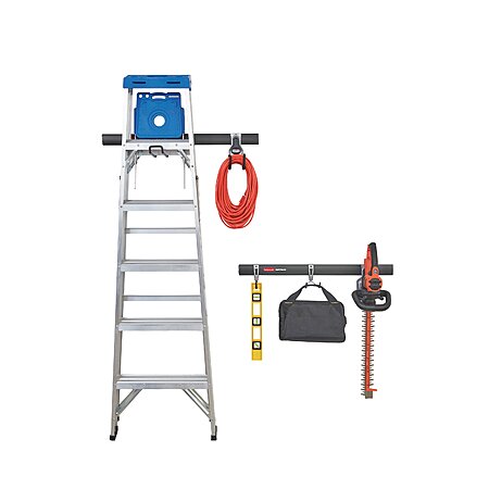 7-Piece Rubbermaid FastTrack Garage Steel Multipurpose Storage Rail ...