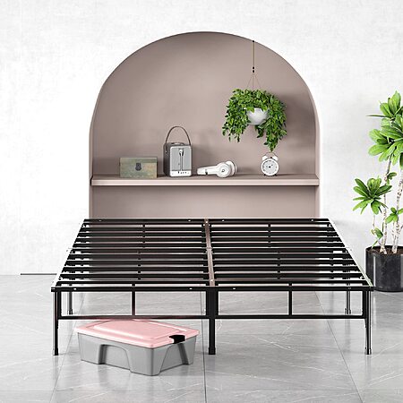14" Zinus Sleep Master Do-It-Yourself Smart Platform Metal Bed Frame ...