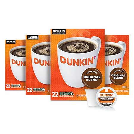 4-Pack 22-Count Dunkin' Medium Roast Coffee Keurig K-Cup Pods (Original ...