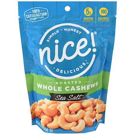 8.5-Oz Nice! Roasted Whole Cashews (Sea Salt or Unsalted) $3 & More ...