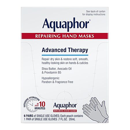 [Prime] 6-Pack Aquaphor Repairing Hand Masks w/ Avocado Oil & Shea ...