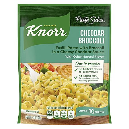 4.3-Oz Knorr Pasta Sides Cheddar Broccoli Fusilli $0.65 w/ S&S + Free ...