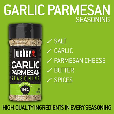 Weber Garlic Parmesan Seasoning, 4.3 oz (Pack of 6)-$9.15 ($1.52 each ...