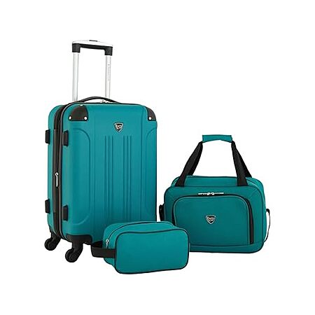 Travelers Club Chicago Hardside Expandable Spinner Luggage, Teal, 3 ...