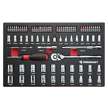 82-Piece JobSmart 3/8" Drive and 1/4" Drive Mechanic's Tool Set - 2025 ...