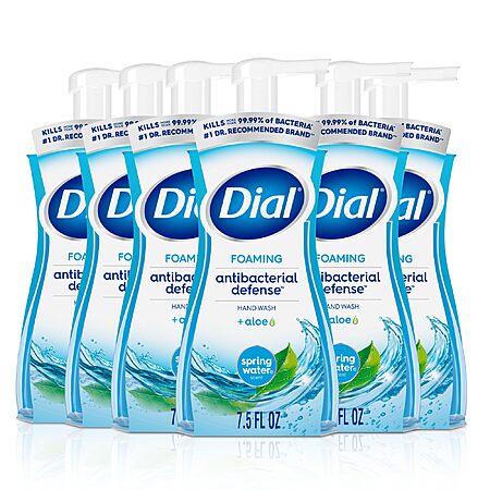 Dial Antibacterial Defense Foaming Hand Soap + Aloe, Spring Water Scent ...