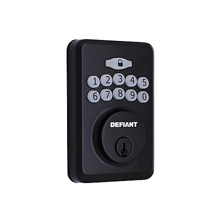 Defiant Radius Matte Black Single Cylinder Electronic Keypad Deadbolt ...