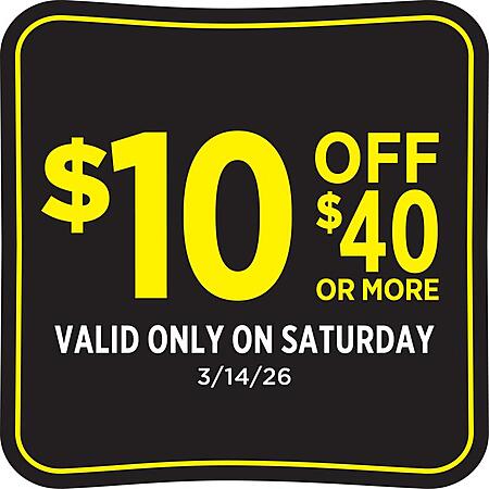Dollar General coupon, Saturday 3/14, $10 off $40 purchase - 2026-03-08