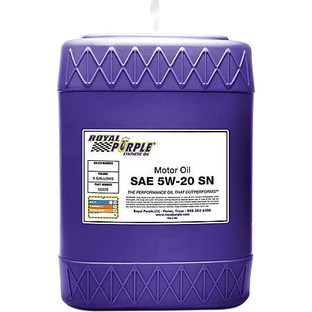 5 gallon pail, Royal Purple SAE 5W-20 Synthetic 05520 Oil RP Series ...
