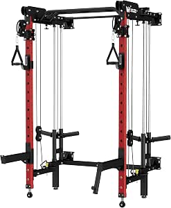 MAJOR FITNESS F35 Folding Power Rack 4-in-1 Home Gym with Cable Pulley ...