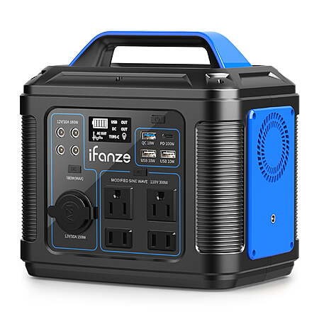 Fanze Portable Power Station 300W, 296Wh 80000mAh Lithium Battery Power ...