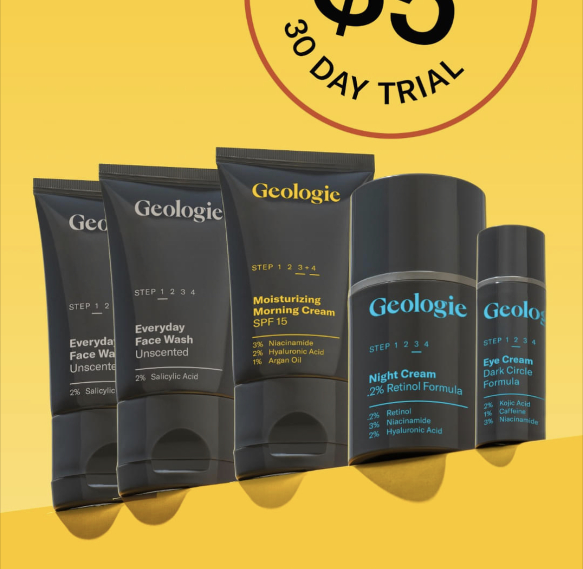 Geologie: Skincare 5-Piece Trial Set - $5