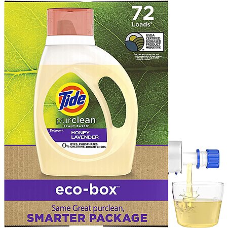 105-Oz Tide Purclean Plant-Based Ultra Concentrated HE Laundry ...
